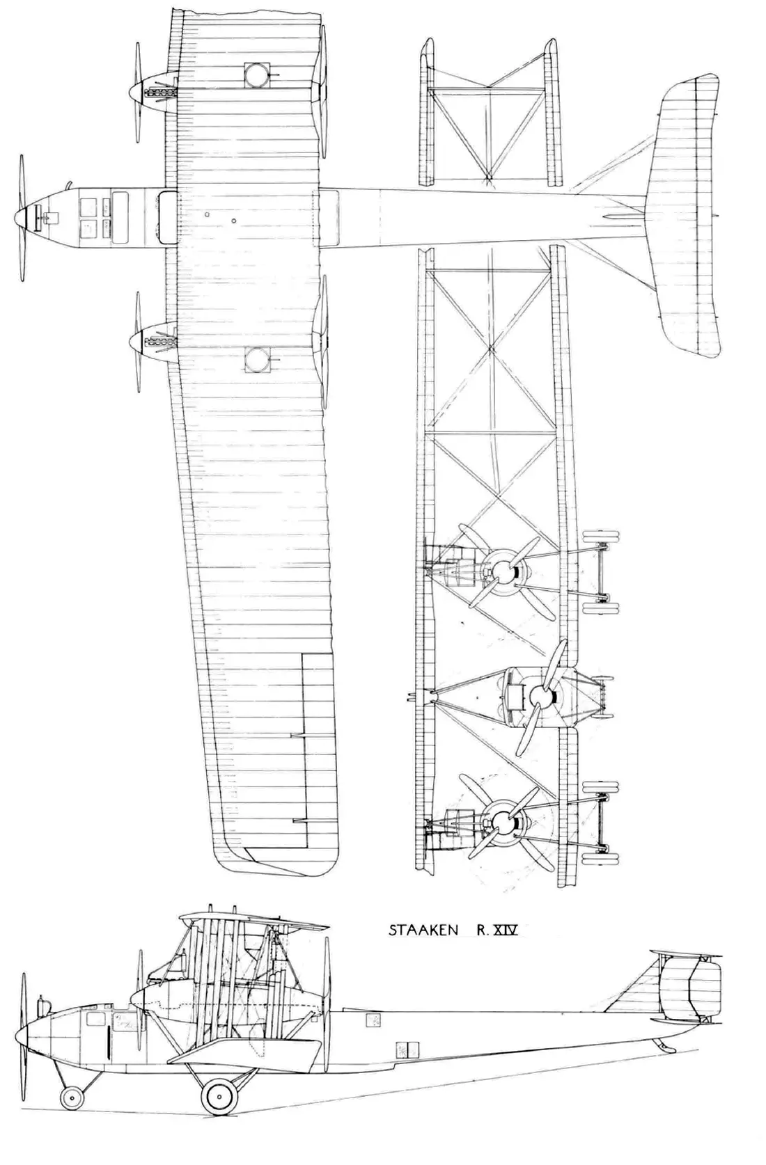 ZEPPELIN STAKEN R.XIV Esquema de Bomber Far