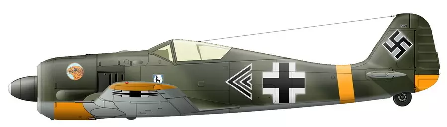 FW 190A-3 W.NR.130539 amb armament lleuger, fixat pel comandant I./jg 51 Haptman Heinrich Krafft (Heinrich Krafft) fins i tot durant la re-equipament de peces per avions nous. Després va participar en les primeres lluites "Fokke-Wolfov" al front oriental a prop de Leningrad i Vyazma, que va fer un compte personal a 78 victòries, i sobre ell el 14 de desembre de 1942 va ser abatut per l'incendi antiaeri a Rzhev. Segons la informació disponible, el pilot va aprofitar un paracaigudes o es va asseure a forçat, però després va ser assassinat per la infanteria soviètica