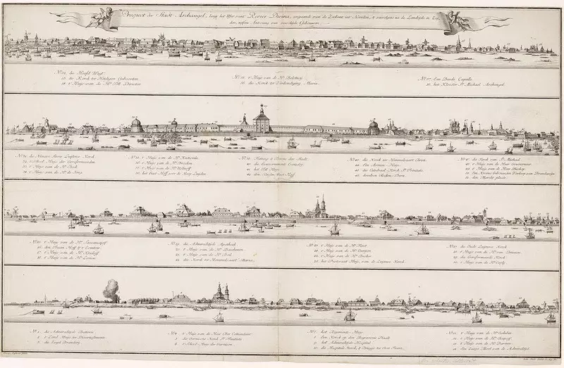 Arkhangelskaya eraikinak 1790. irudian. Commons.wikimedia.org.