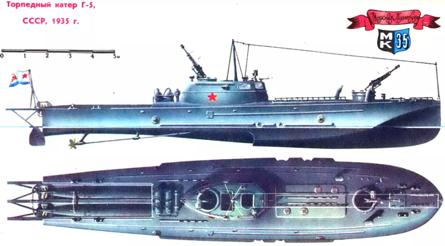 M-5 torpedo båt. Designermodell, 1986, № 8