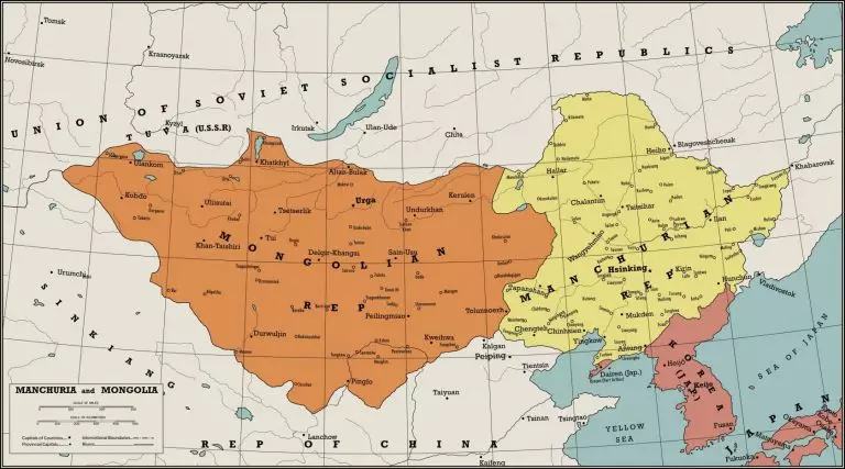 Mga mapa ng dalawang bagong bansa - puppets ng Japan