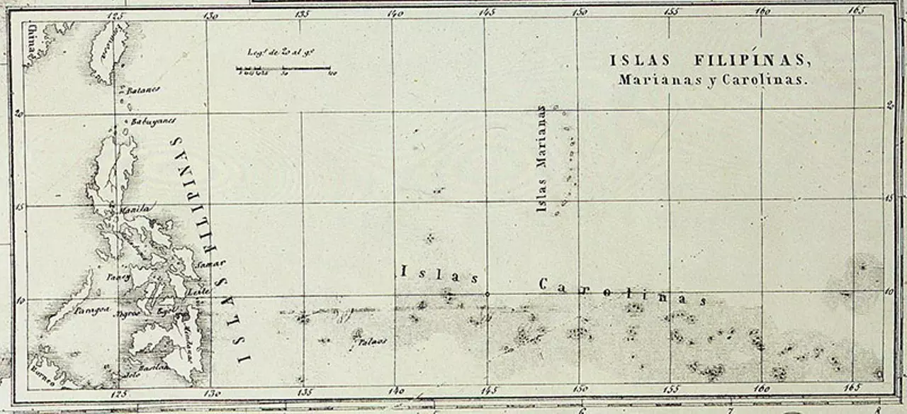 Spanska kungliga besittningskort i Stilla havet, 1856 Wikimedia.org