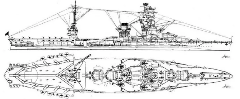 Nave de aviación y artillería. Par de opciones.