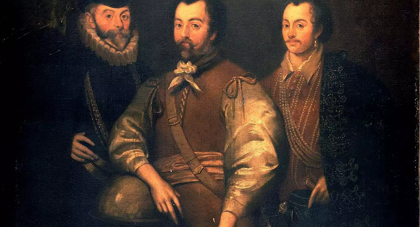 Sir Thomas Cavendish, Sir Francis Drake și Sir John Hawkins - comandanți ai flotei engleze Times Elizabeth