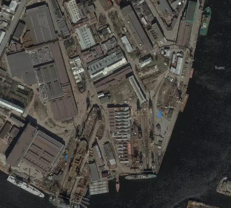 Empresas de construção naval de São Petersburgo - vista superior.