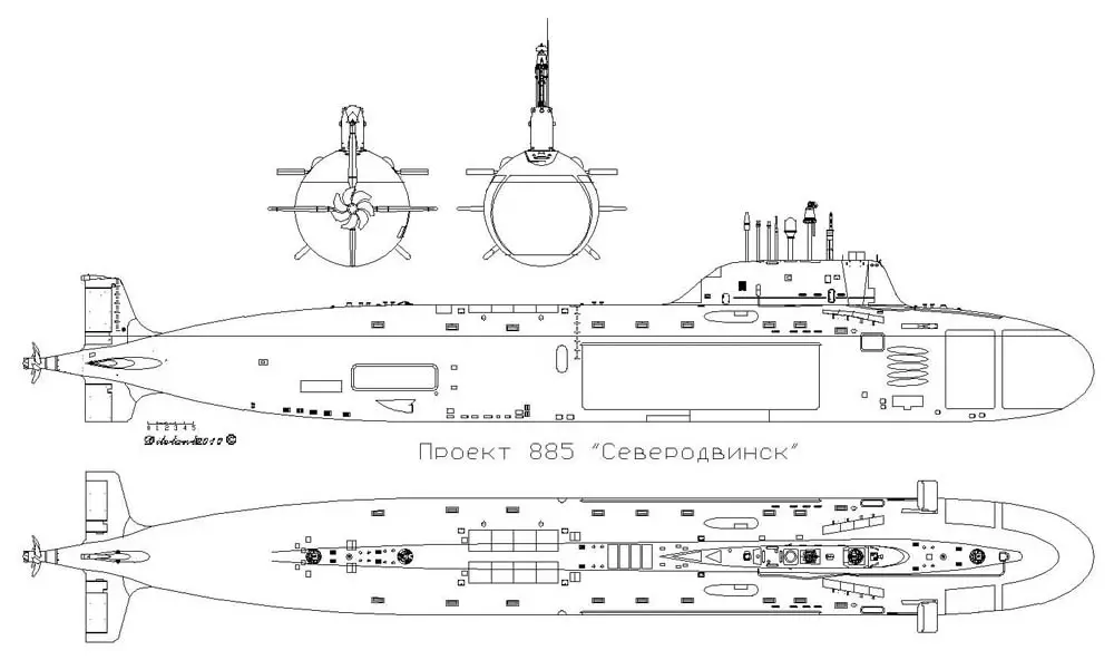 Barcos subacuáticos proxectos 885 e 885m