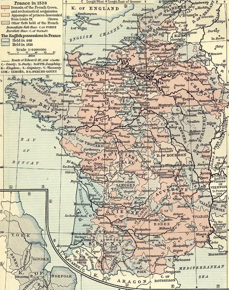 Frankrike i första hälften av XIV-talet
