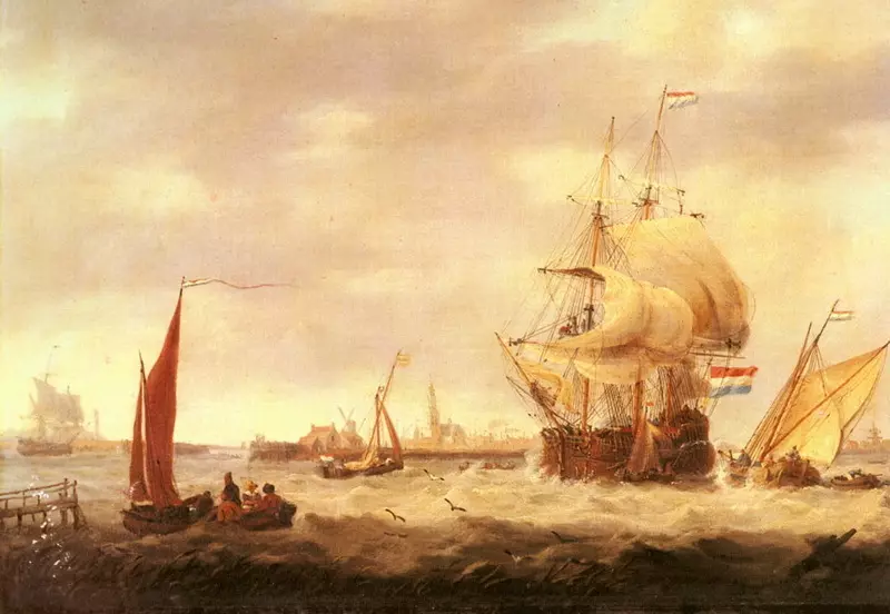 Flissingen तट से डच खरीदारी जहाजों। Oceansbridge.com।