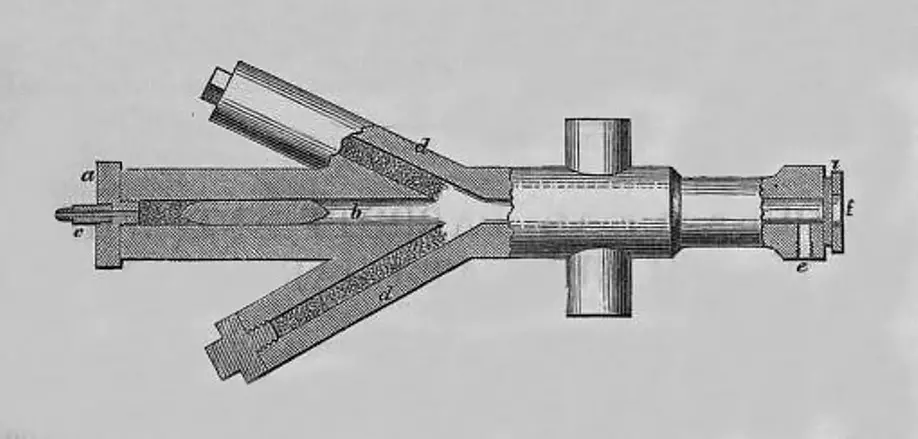 Het diagram van een multi-mounted pistool, voorgesteld door Azele LIMEN in 1857, War-only.com