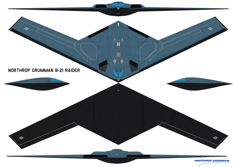 SHAPKAYA כוח של אמריקה של העתיד - מפציץ אסטרטגי Northrop Grumman B-21 Raider