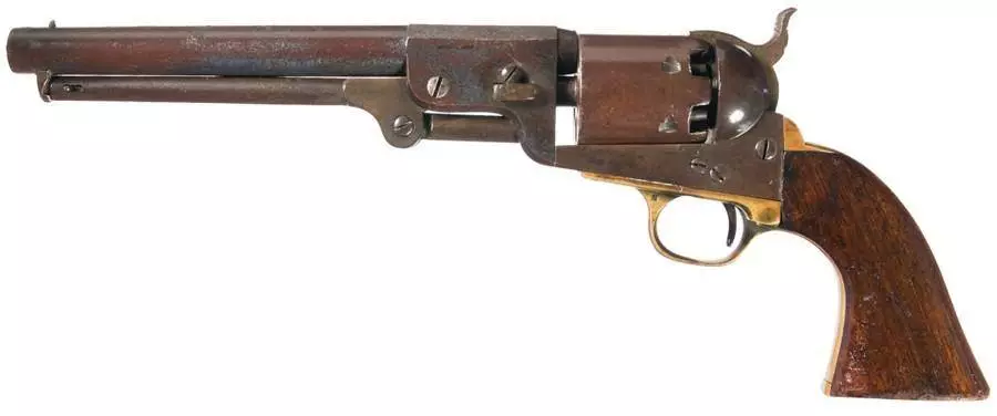 Revolver lich a Rigdon. Tatsächlech war et eng korrekt Kopie vun der "Colt" Navy 1851 mat engem Stol Frame mat enger ronn Trommel an engem octagonal Stamm. Normalerweis Revolver hate Lach & Rigdon Neiegkeet Works CSA Etoring an Seriennummer, obwuel d'Seriennummer guer net war. A wéi et kéint sinn, onbekannt. E puer Revolver hunn e Stempel whm an Rombe um Buedem vum Grëff. Dëst ass e Stempel vum Kapitän Hudginis - e militäreschen Akzeptanzinstrument vun der Konfiguratiouns Arméi