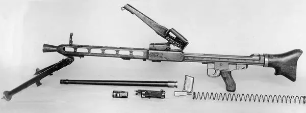 MG45 machine gun sa partially disassembled