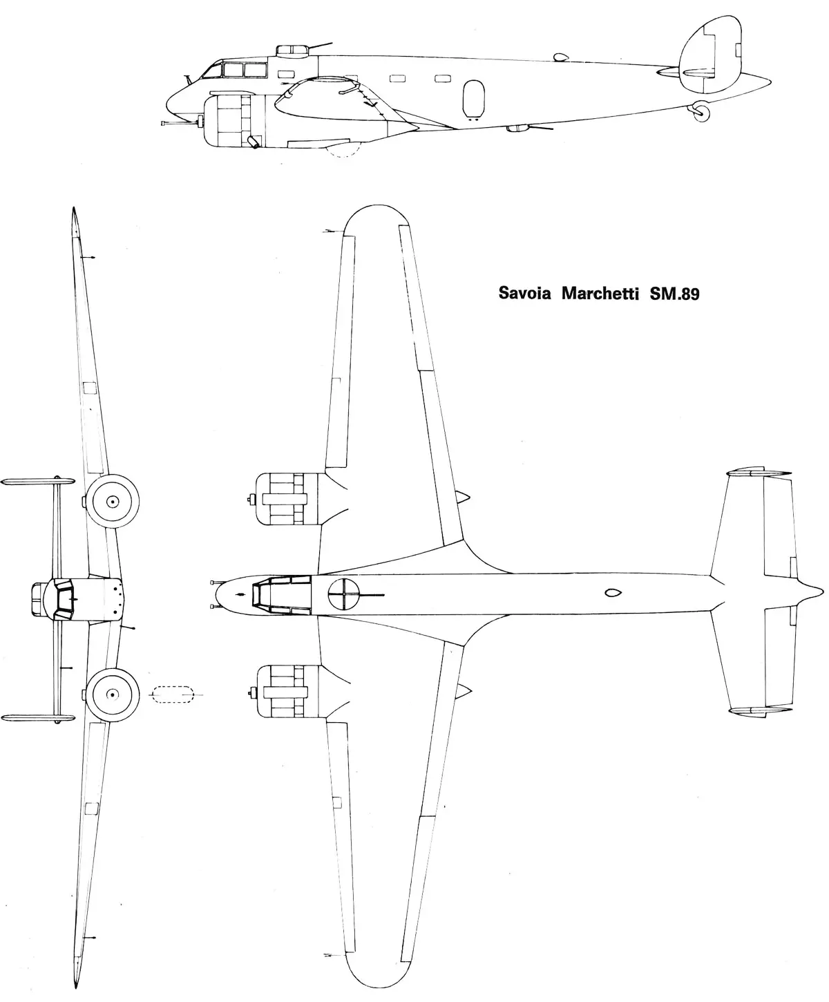 더블 패자. Siai-Marchetti Sm.89 충격 항공기. 이탈리아