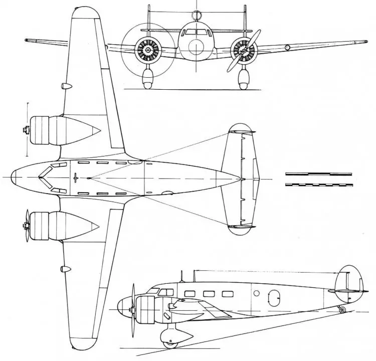 Alerga la granița canadiană. Aeronavele de pasageri Barkley-creste T8p-1. Statele Unite ale Americii