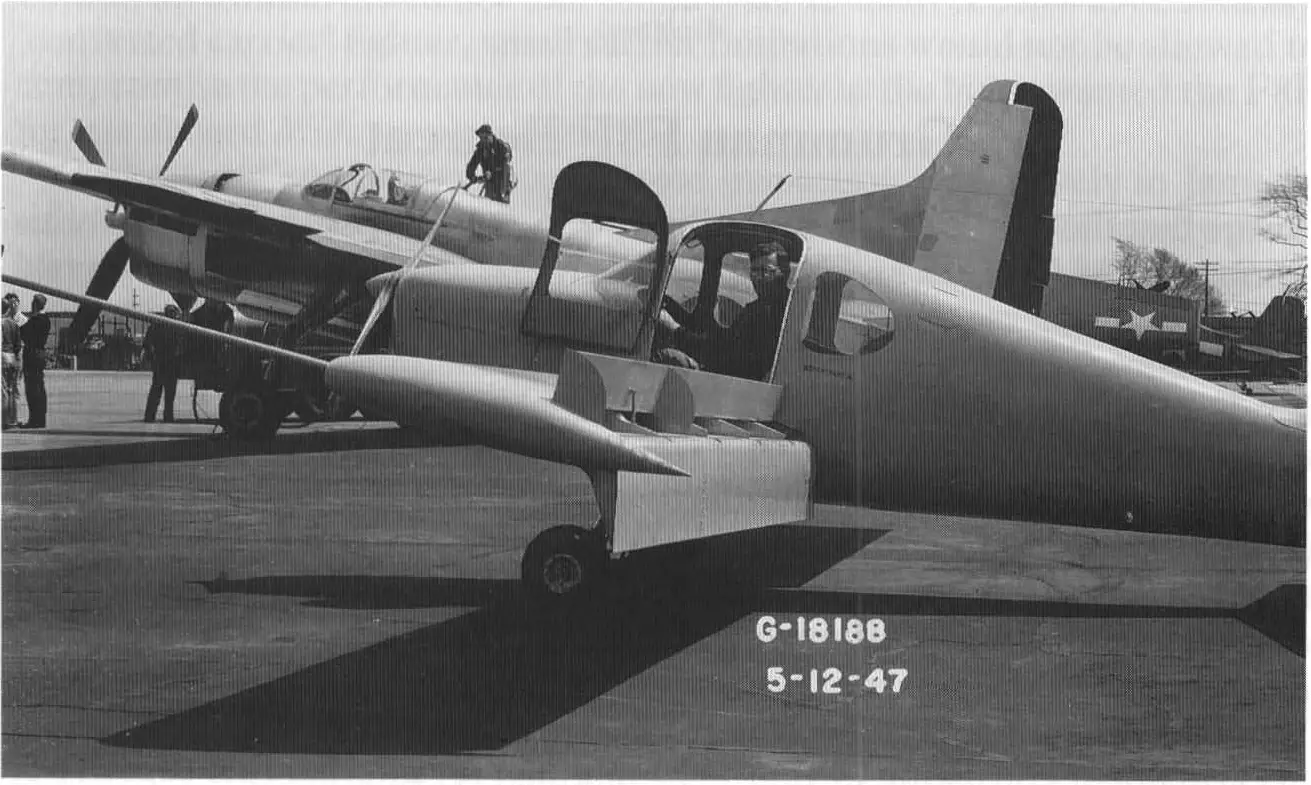 Eksperimentalni zrakoplov G-81 s krilnim zračnim kanalima; 12. svibnja 1947. (Grumman)