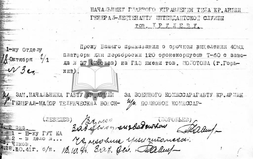 Prema ovoj prepisku, možete otprilike cijeniti koliko je kula ostalo u gorkom. 1942. godine u tvornici su napisane 47 zgrada i kula T-40