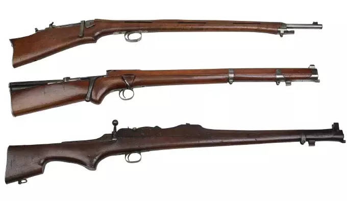 Næsten et komplet udvalg af rifle tornycroft