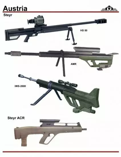 Hape ka caliber e kholo. Sniper Rifles Steyr Amr / Iws 2000 2000 2000, Steyr .50 HS le 