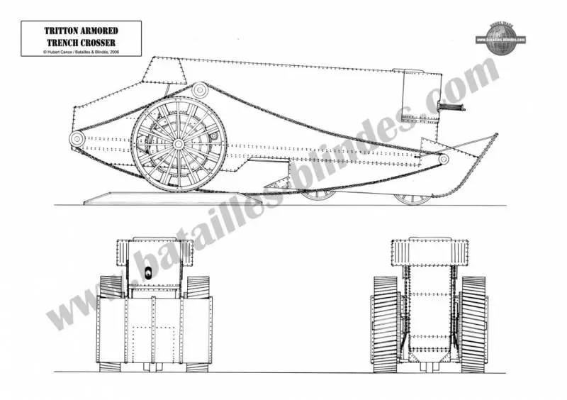 Opzione del veicolo da combattimento corazzato basato sul veicolo sperimentale del tutto terrain. Figura Landships.activeboard.com.