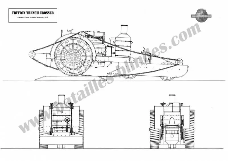 キングブリッジは省略されており、後輪はそれを運転した。フィギュアLandships.ActiveDoard.com。