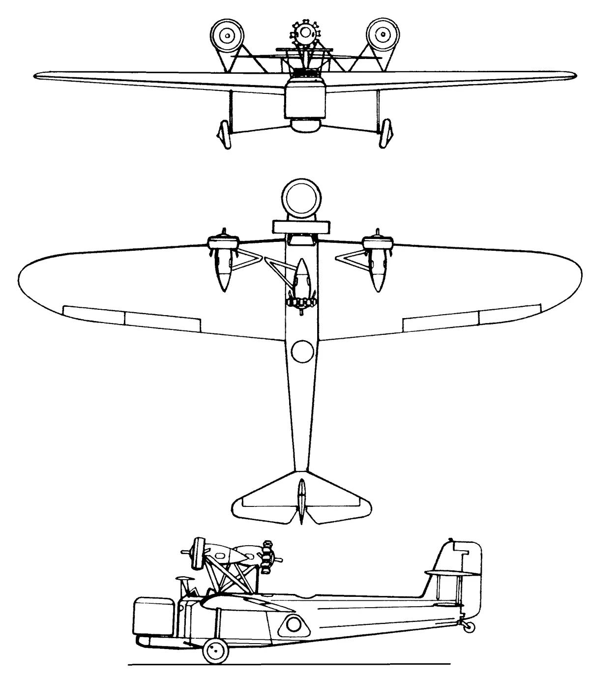 Scheme of the experimental aircraft Loire 301