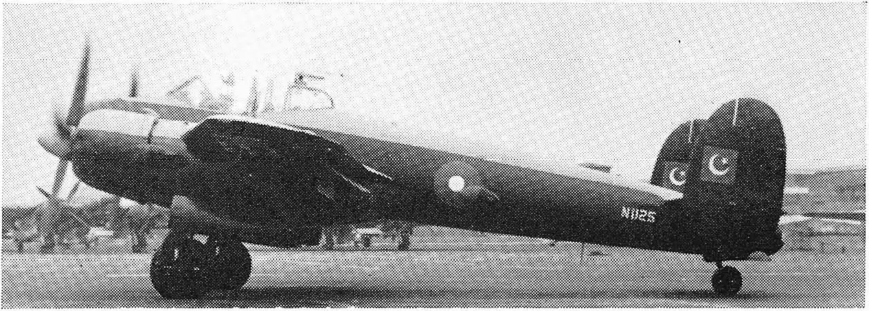 Brigand B.1 N1125 pou Pakistani Air Force; Filton, 1949