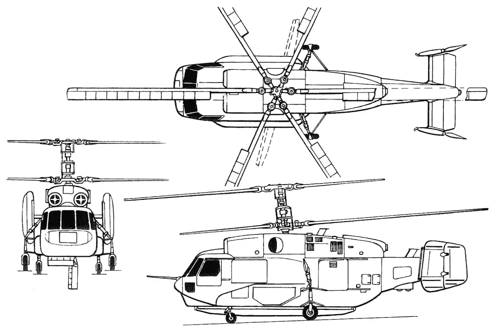 Hélicoptère de navire Montre radar KA-31. Russie