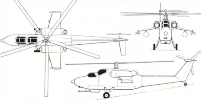 Erlieft sowjetesch Helikopter mat den Ae vum Westen. Mi mi-28 Havoc Helikopter (Mi-28)