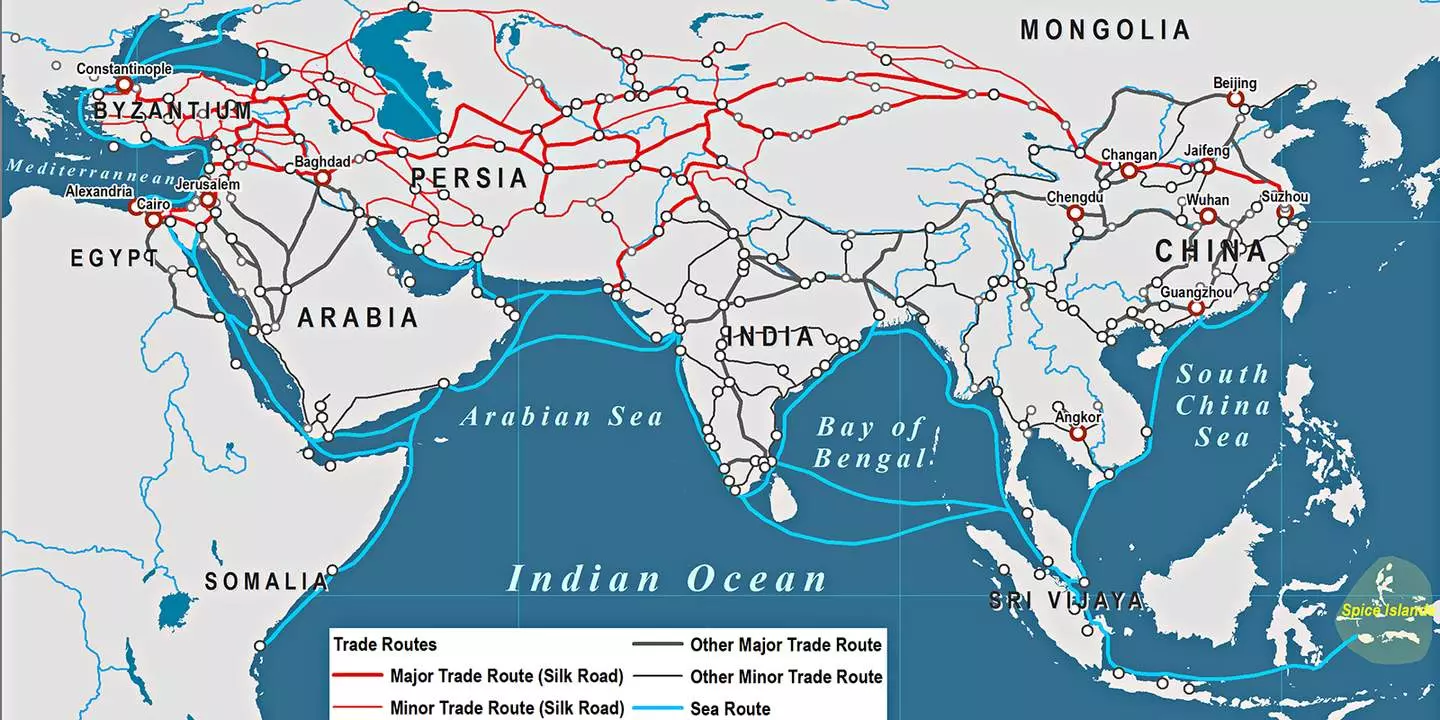 Silke Road og Arabe Sea Trade Routes i XI-XII århundrederne