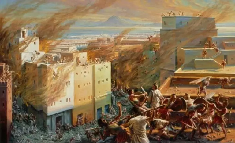Smrť Carthage. Obrázok moderného umelca.