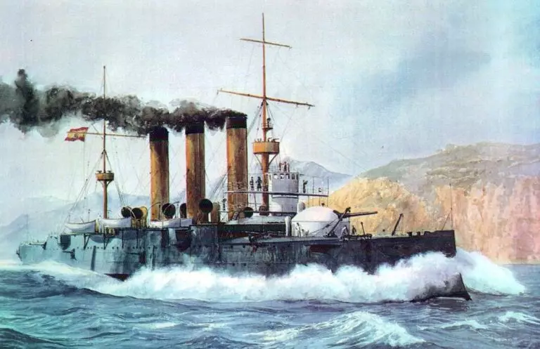 Cruiser Carlos V in battle