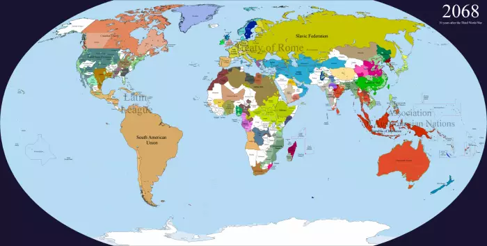 Postpocalyptische wereld van serafim of land na de dag van de knop