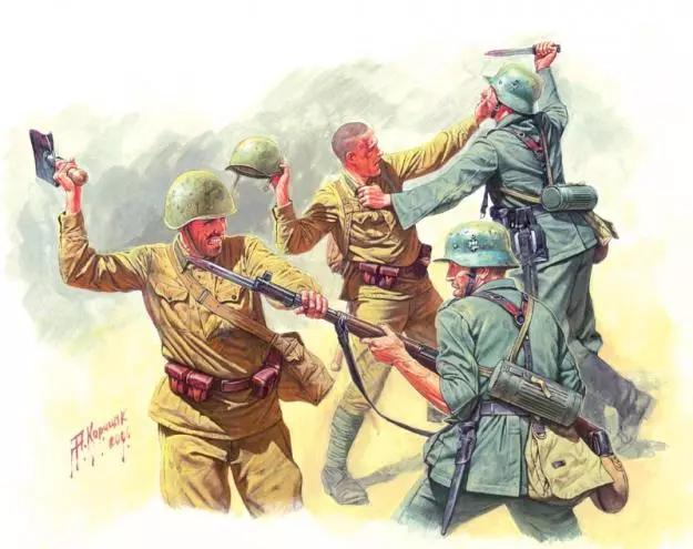 22an de junio 1941. Laŭ la ĉartoj kaj ordonoj. La landlima batalo de la okcidenta fronto. Daŭrigo.