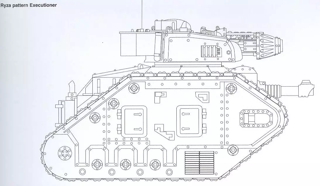 Tanc de Leman Russ: la base de les forces d'Eferum