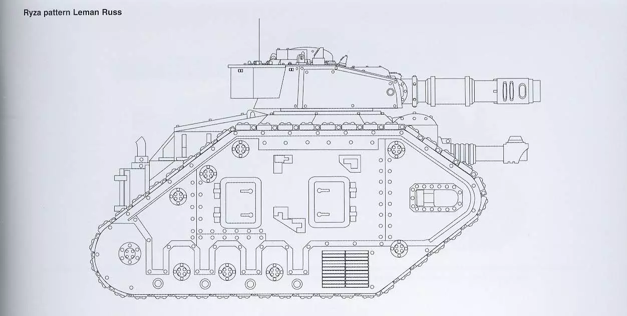 Tanc de Leman Russ: la base de les forces d'Eferum