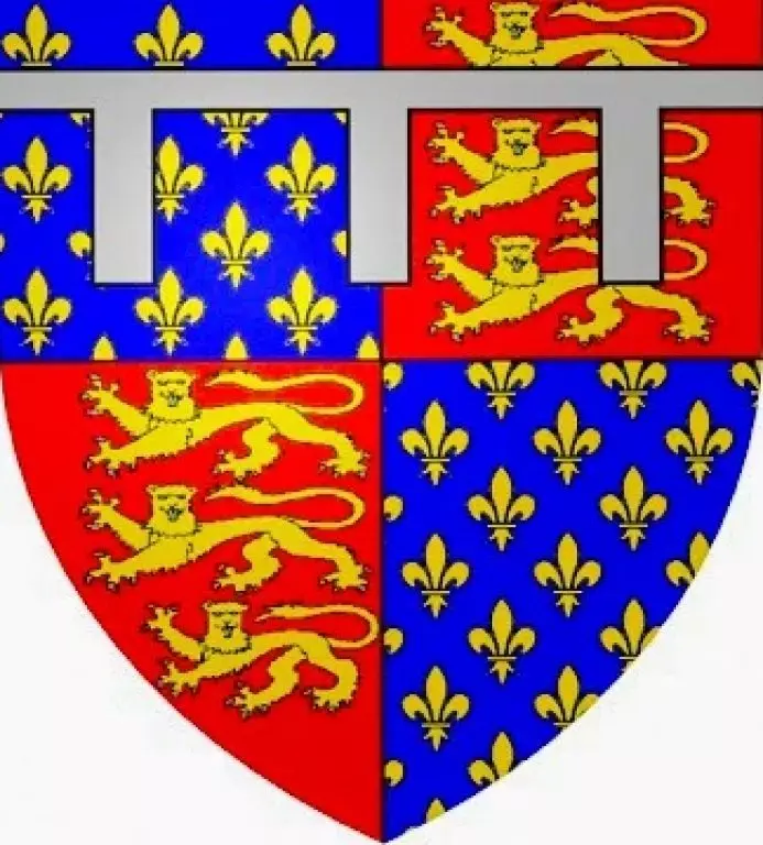 Heraldisch wapenschild van de zwarte prins (erfgenaam van de kroon van Engeland en Frankrijk)