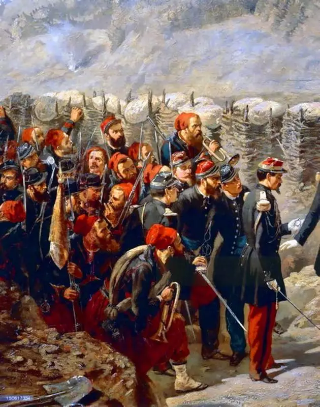 Marshal Patrice de McMagon nrog Zuanami ntawm Malakhov Kurgan, 1855. Pinterest.com.