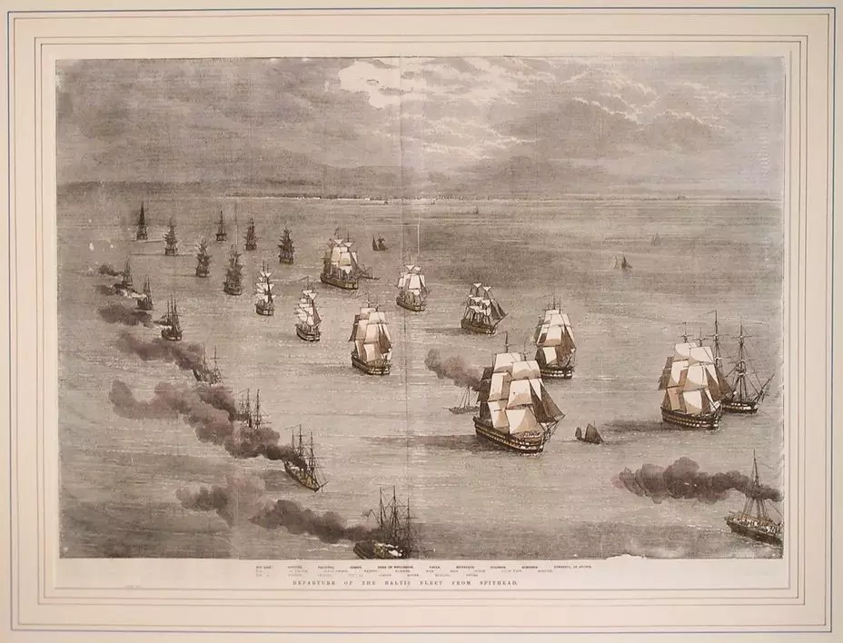 The English fleet follows from Spelthad to the Baltic Sea