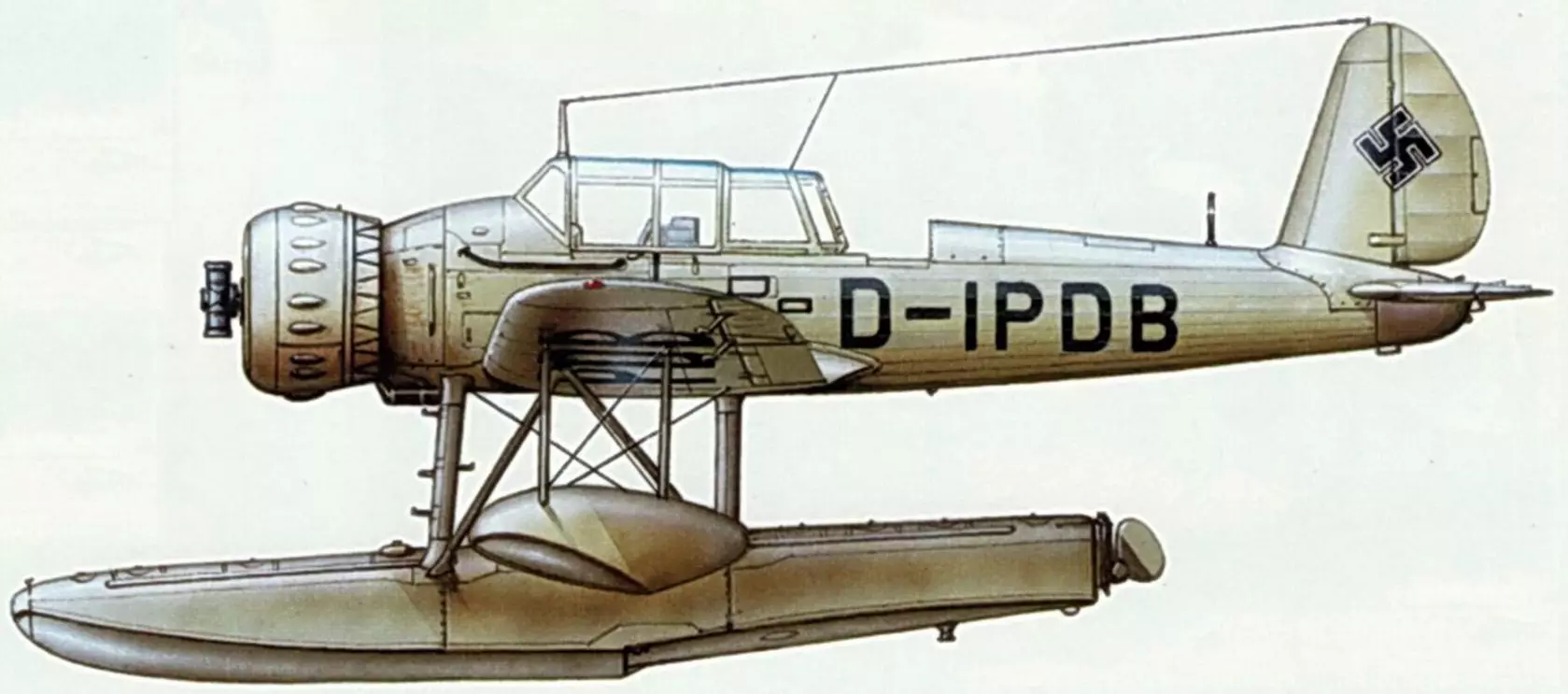 Experienced float seaplates-scouts and Arado AR 196B adjustments. Germany