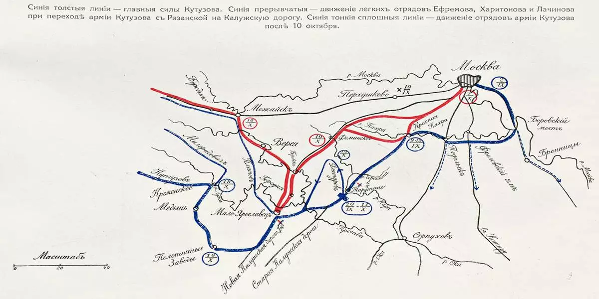 Dem Napoleon säi Réckzuch vum Moskau. Operatiounen vum 2. September bis den 19. Oktober