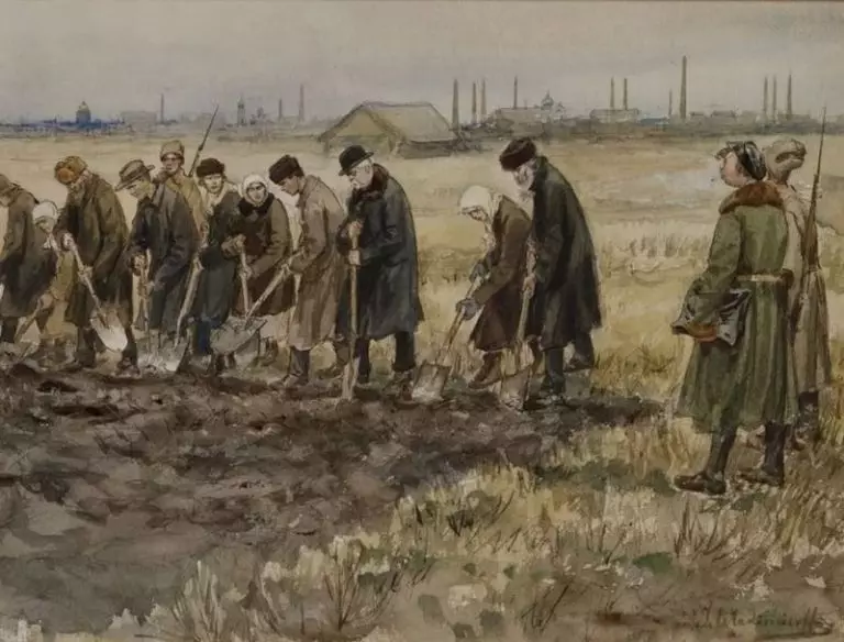 Ivan Vladimirov. Arbeiderservice foar keaplju, eallju en kriminelen. 1919.