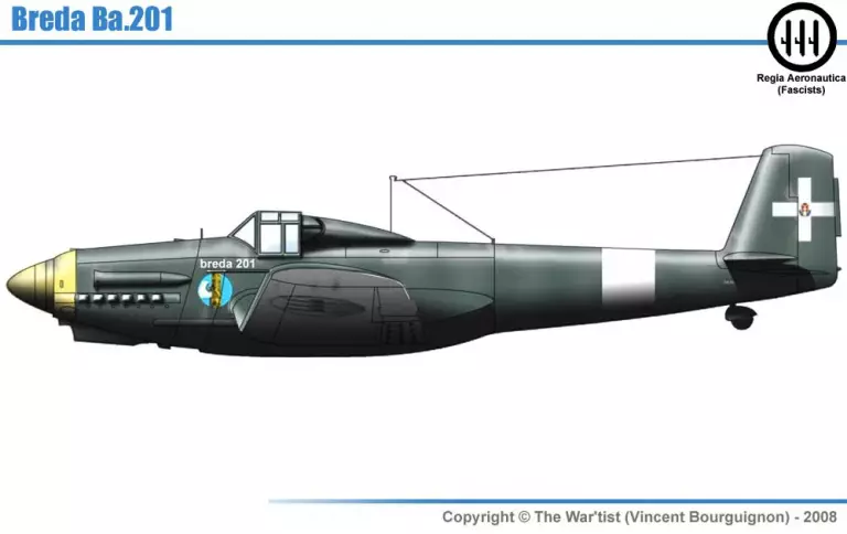 Малюнок італійського пікірувальника Breda Ba. 201. Джерело http://www.wardrawings.be/