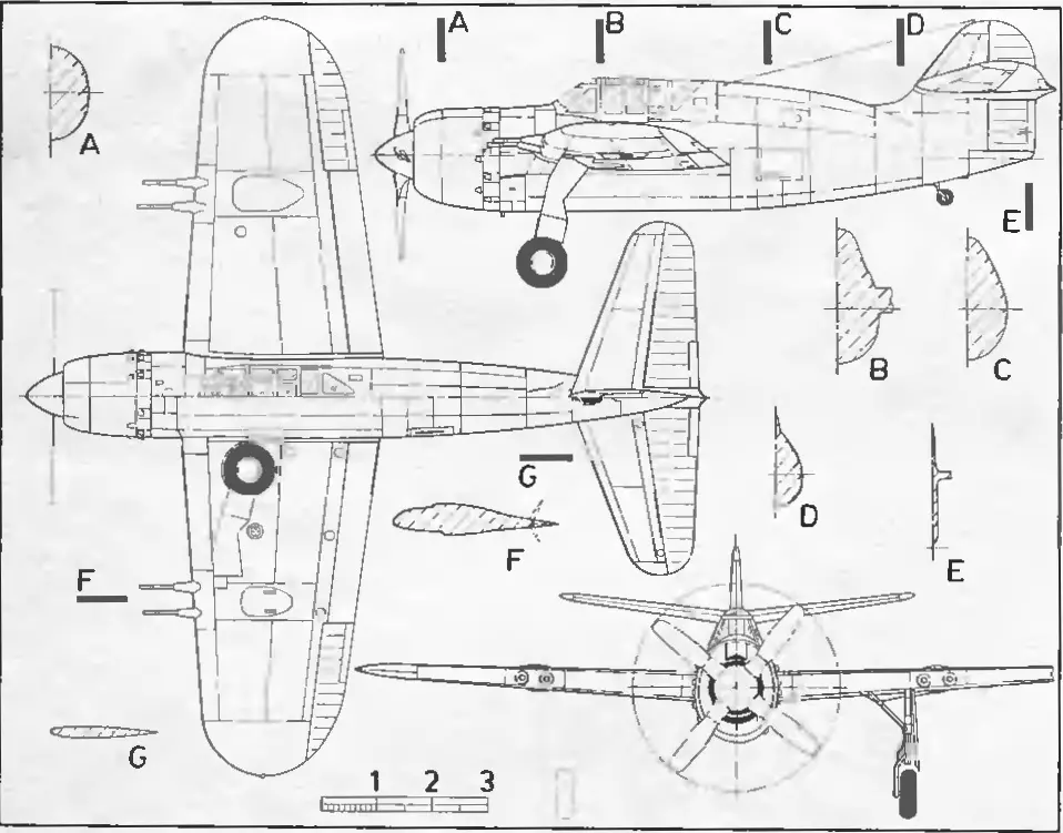 Schema van een ervaren picking bommenwerper en Attack Aircraft Brewster XA-32