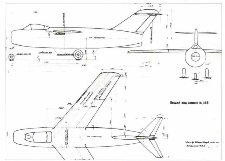 Experimentálne lietadlo Lavochkina. La-168 bojovník