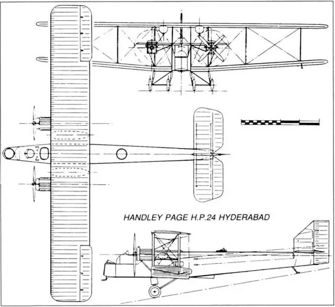 Srednji noć bombardera Handley Page H.P.24 Hyderabad. ujedinjeno kraljevstvo