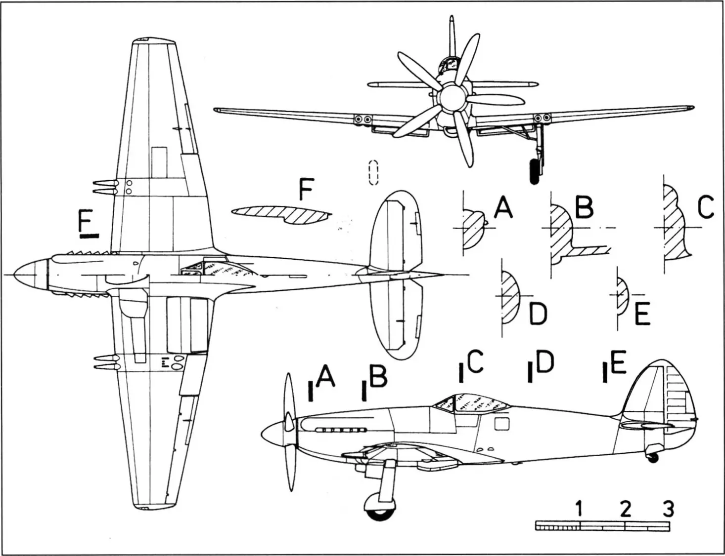 Supermarine spiteful mk.xiv fighter scheme.