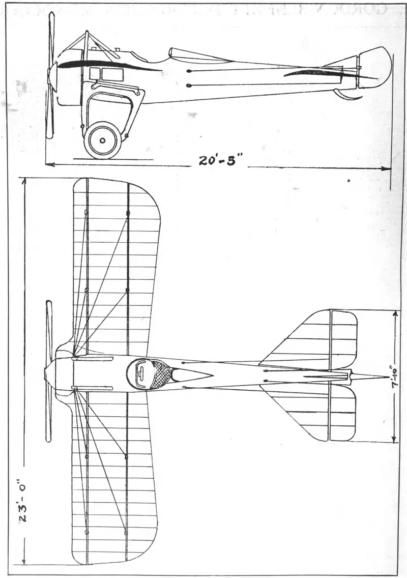 Diagrama da aeronave de corrida de curso deperdussin (terras dos principais racks de chassi)