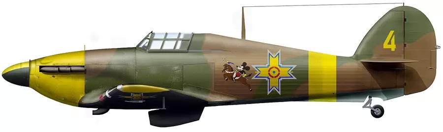 "Harricssein" Mk.i avy amin'ny squadron 53rt, pilot, mpanamory - fanitsiana konstantin pomat (mpanakanto Igor Zlobin)
