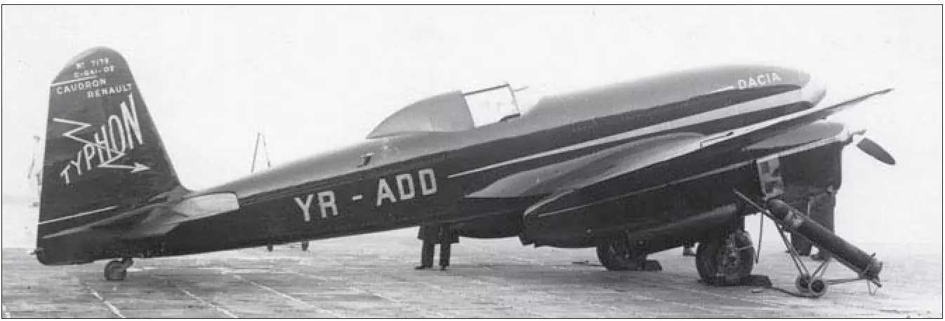 Caudron C.641 Typhon Dacia; (Civil registration Number Yr-Add). Oktubre 26, 1936 Sa 5:40 nag-undang gikan sa Bucharest sa l Bourget