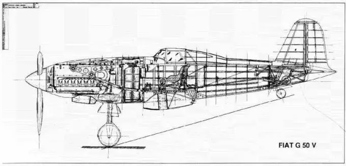 Досвідчений винищувач FIAT G.50V. Італія